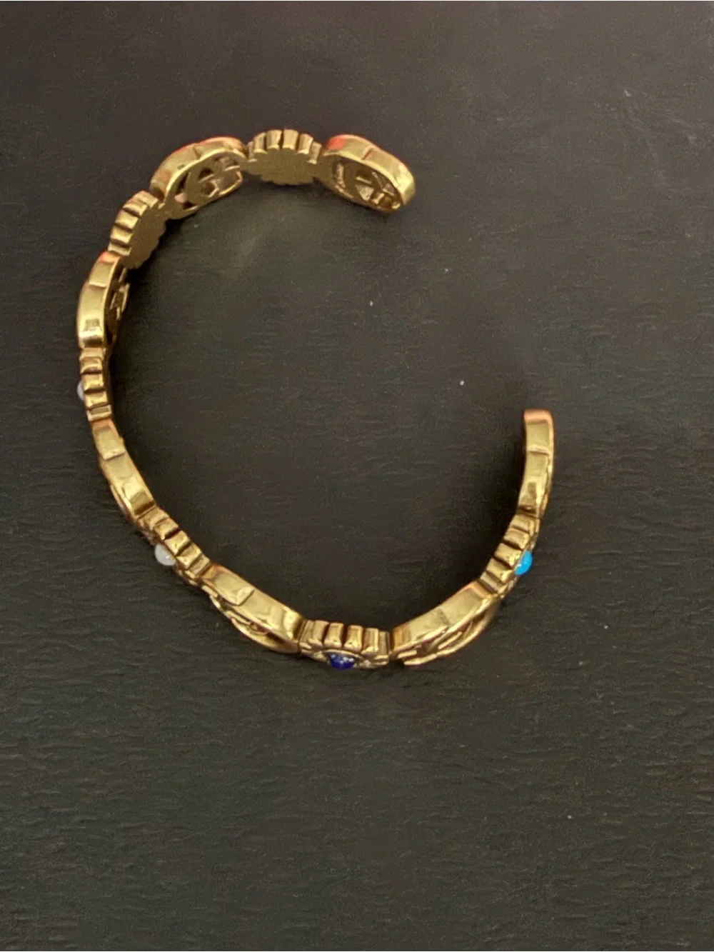 Gucci | Jewelry | Gucci Double G Floral Open Cuff Bracelet Gold Tone ...